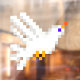 8-bit Cute Pixel Art White Dove Flying Fun Geeky Window Cling | Zazzle