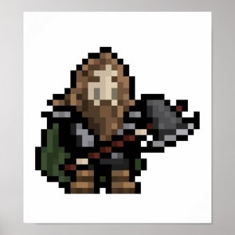 8-Bit Dwarf Pixel Art Poster | Zazzle