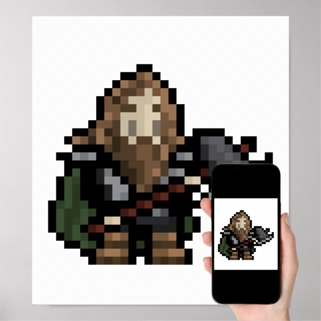 8-Bit Dwarf Pixel Art Poster | Zazzle