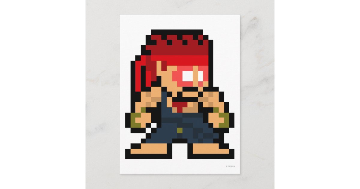 8-Bit Evil Ryu Postcard | Zazzle