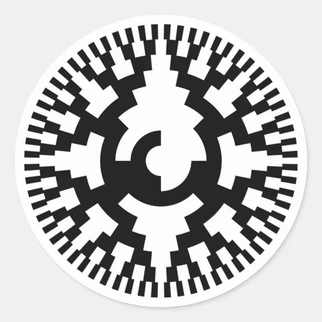 8 Bit Gray Code Rotary Encoder Classic Round Sticker | Zazzle