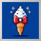 8-Bit Ice Cream Elegance: Dapper Dessert Design Poster | Zazzle