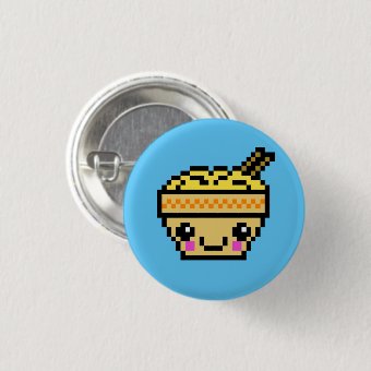 8 Bit Kawaii Ramen Pinback Button | Zazzle