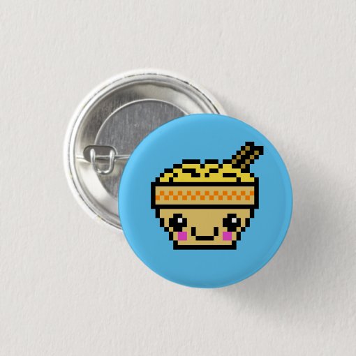 8 Bit Kawaii Ramen Pinback Button | Zazzle