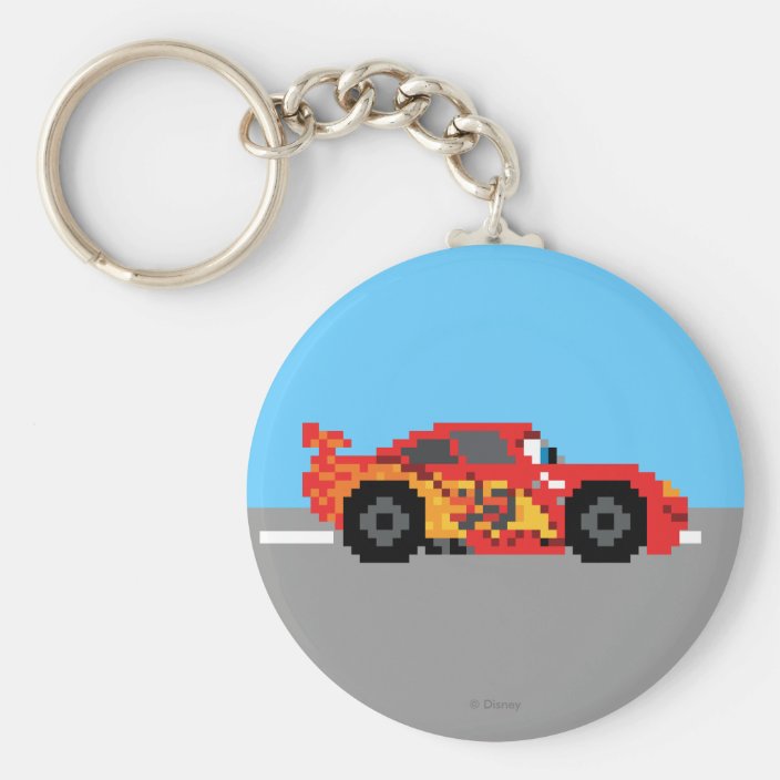 8-Bit Lightning McQueen Keychain | Zazzle.com