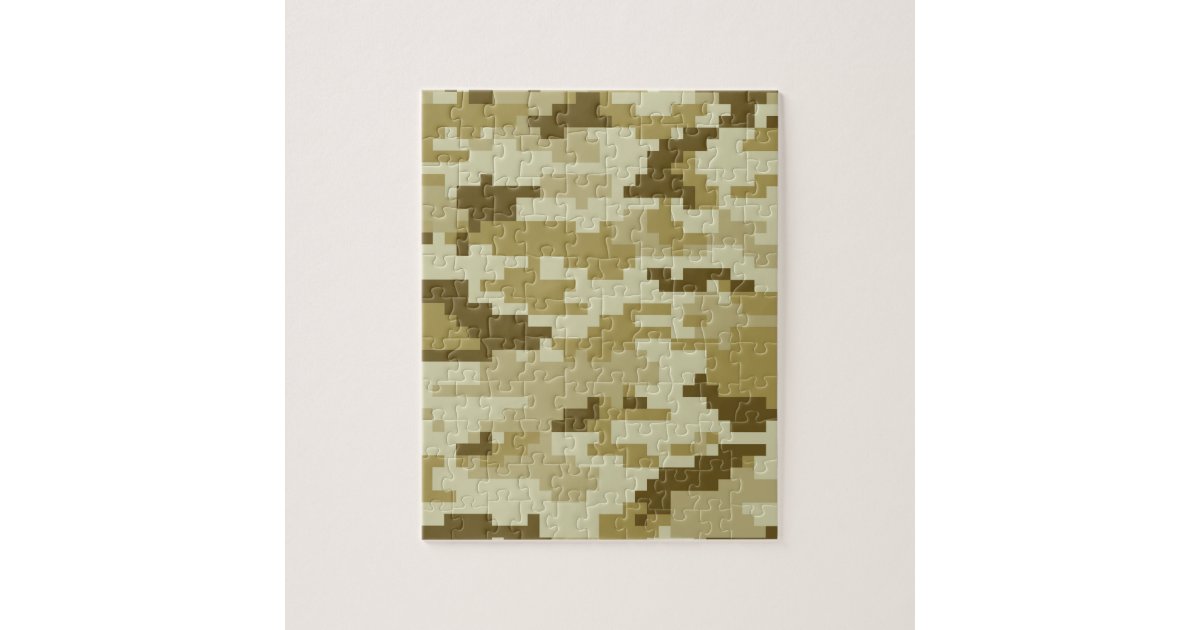 8 Bit Pixel Digital Desert Camouflage / Camo Jigsaw Puzzle | Zazzle