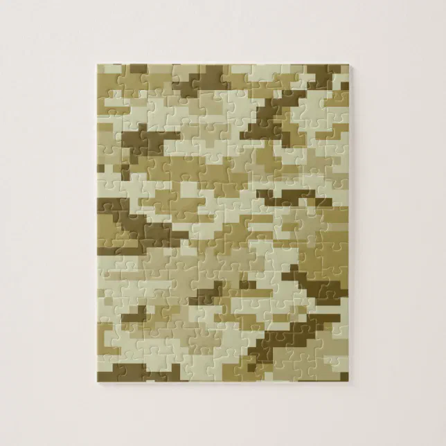 8 Bit Pixel Digital Desert Camouflage / Camo Jigsaw Puzzle | Zazzle