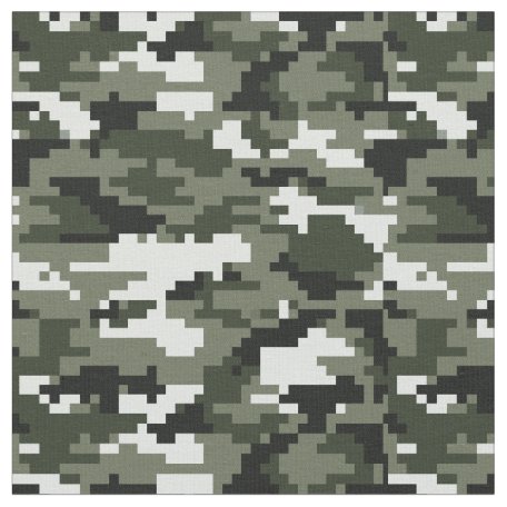 8 Bit Pixel Digital Woodland Camouflage / Camo Fabric | Zazzle