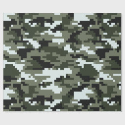 8 Bit Pixel Digital Urban Camouflage / Camo Wrapping Paper | Zazzle