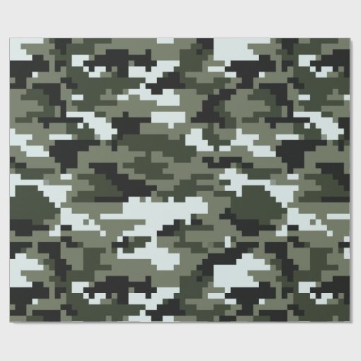 8 Bit Pixel Digital Urban Camouflage / Camo Wrapping Paper | Zazzle