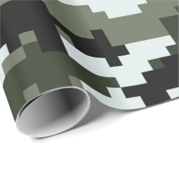 8 Bit Pixel Digital Urban Camouflage / Camo Wrapping Paper | Zazzle