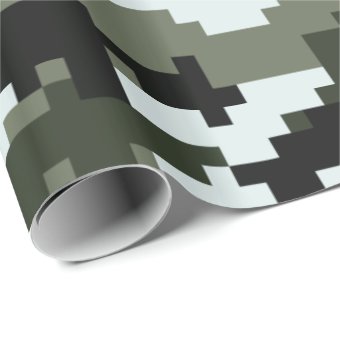 8 Bit Pixel Digital Urban Camouflage / Camo Wrapping Paper | Zazzle