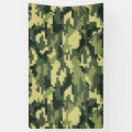 8 Bit Pixel Digital Woodland Camouflage / Camo Banner | Zazzle