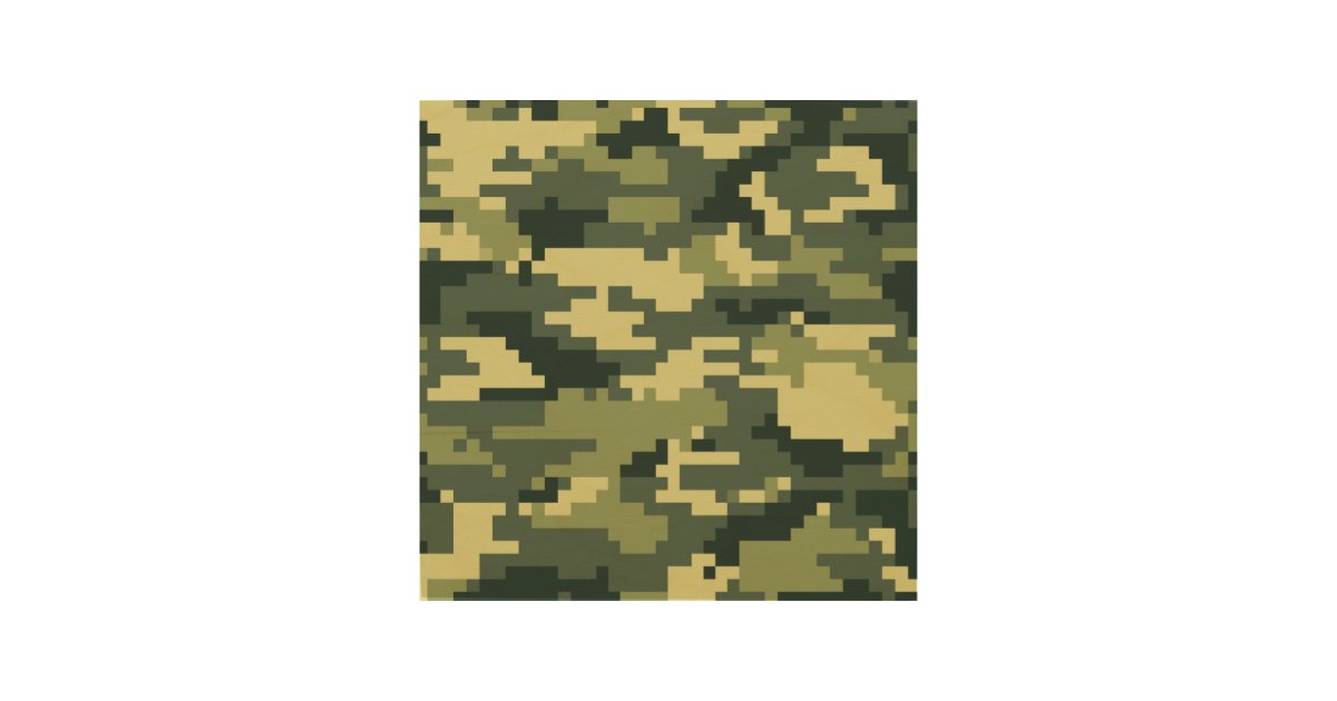 8 Bit Pixel Digital Woodland Camouflage / Camo Wood Wall Art | Zazzle