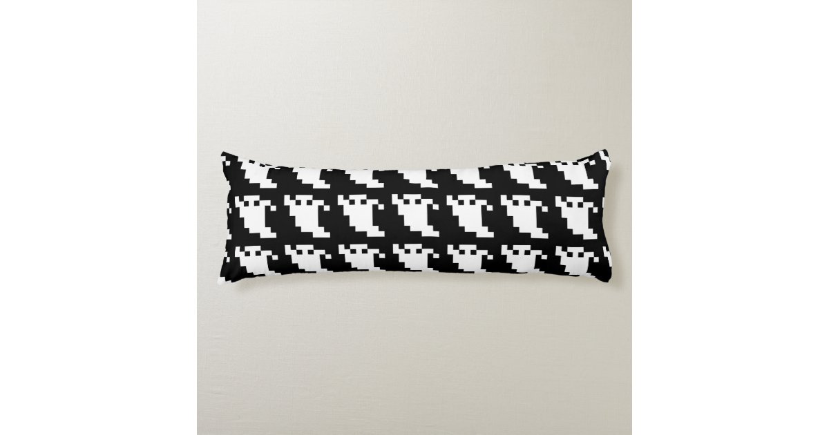 8 Bit Pixel Ghost Body Pillow | Zazzle