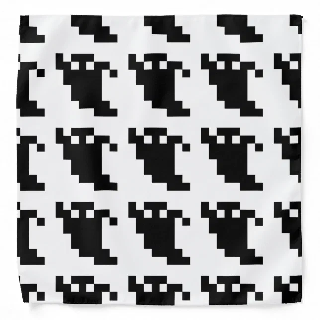 8 Bit Pixel Ghost Shadow Bandana | Zazzle