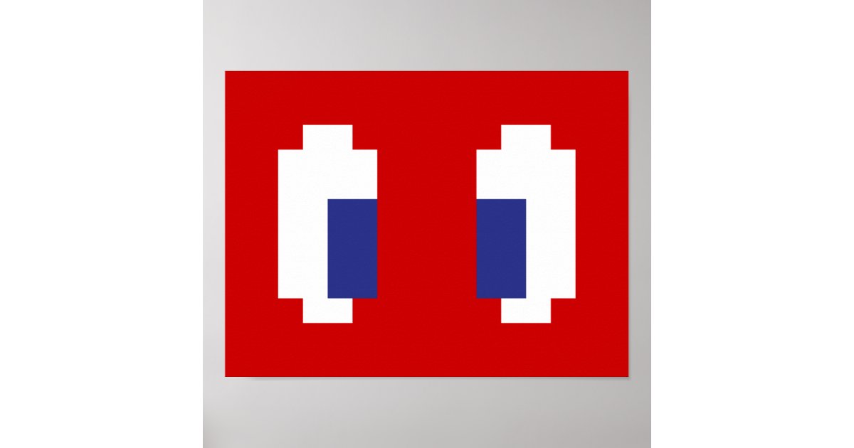 8 Bit Pixel Manga Eyes Poster | Zazzle