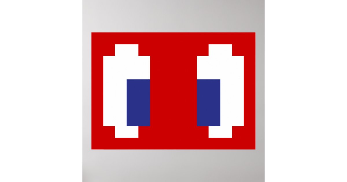 8 Bit Pixel Manga Eyes Poster | Zazzle