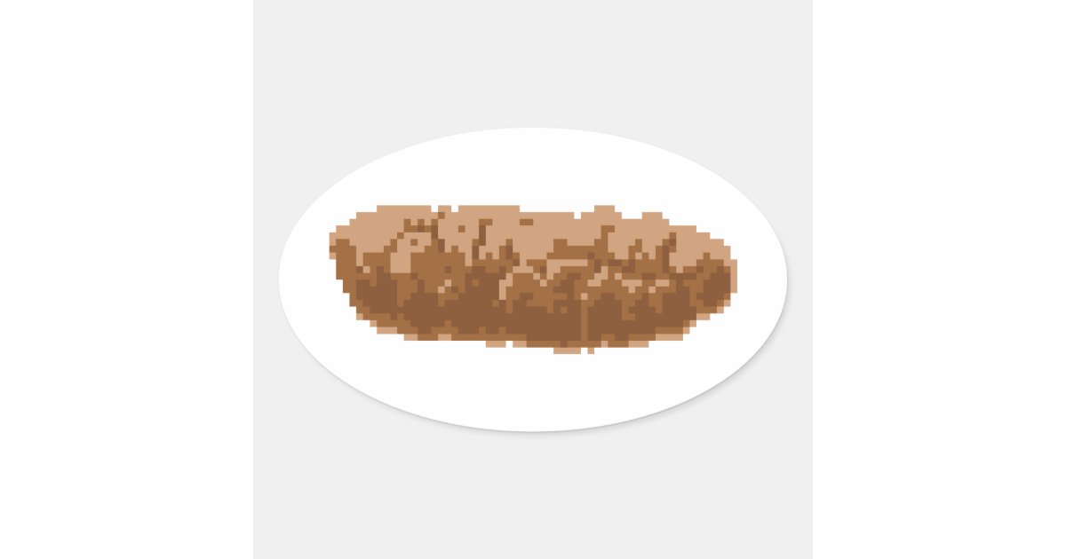 8 Bit Pixel Poop Oval Sticker | Zazzle