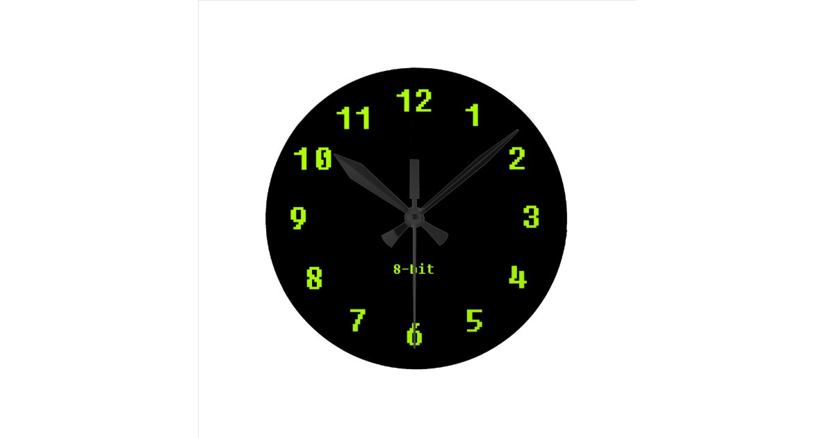 8-Bit Pixel Round Clock | Zazzle.com