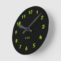 8-Bit Pixel Round Clock | Zazzle