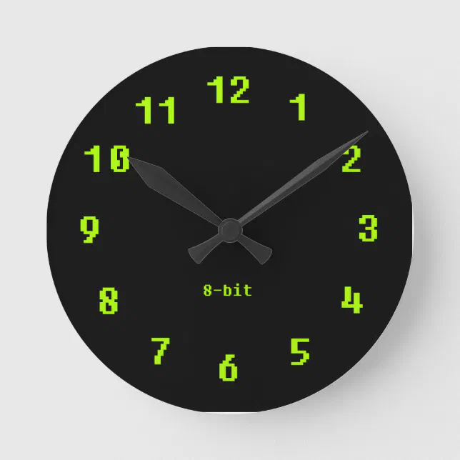 8-Bit Pixel Round Clock | Zazzle