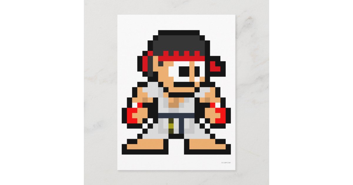 8-Bit Ryu Postcard | Zazzle