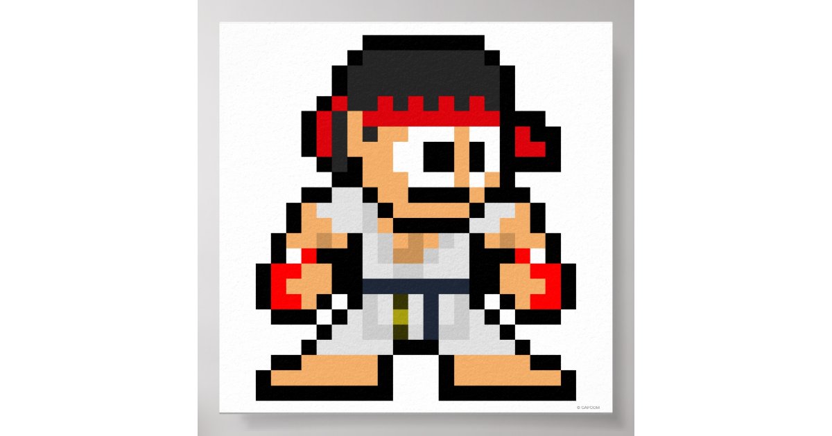 8-Bit Ryu Poster | Zazzle