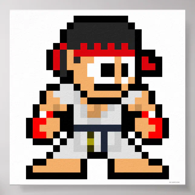 8-Bit Ryu Poster | Zazzle