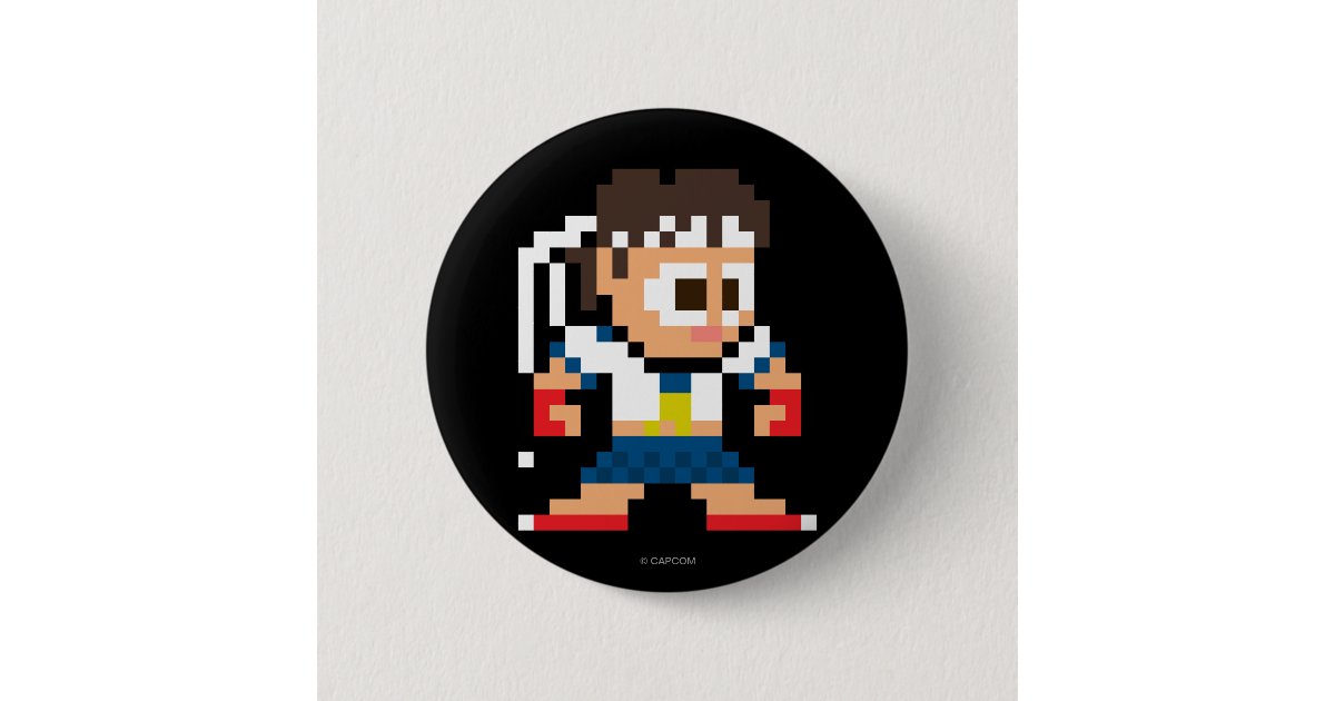 8-Bit Sakura Button | Zazzle