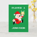 8-Bit Santa Claus Christmas Greeting Card | Zazzle