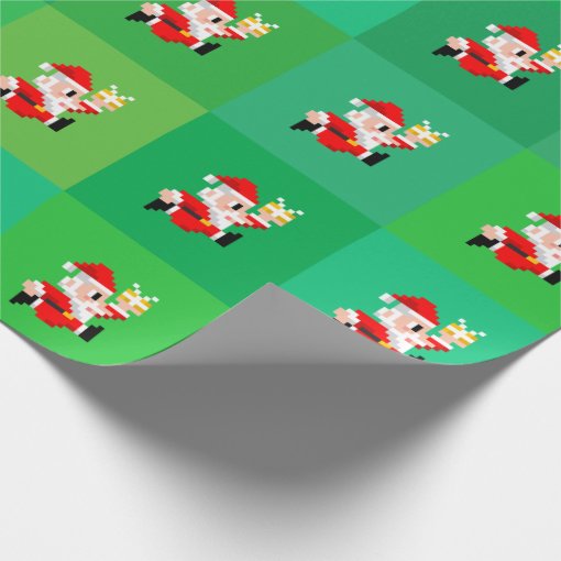 8-Bit Santa Claus Christmas Wrapping Paper | Zazzle