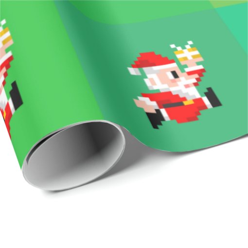 8-Bit Santa Claus Christmas Wrapping Paper | Zazzle