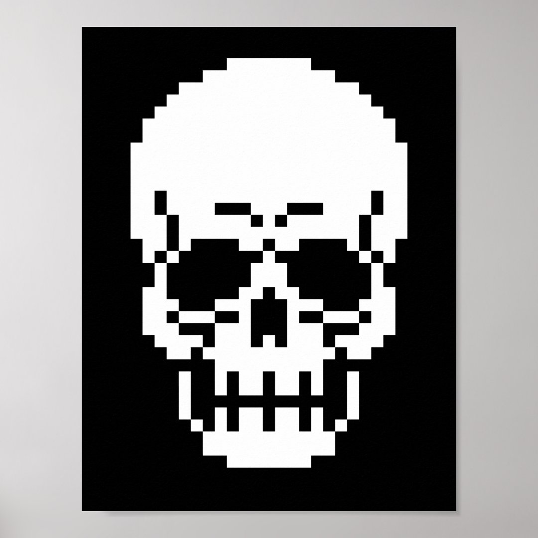 8-Bit Skull Pixel Art Poster | Zazzle