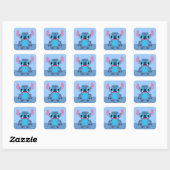 8-Bit Stitch Square Sticker | Zazzle