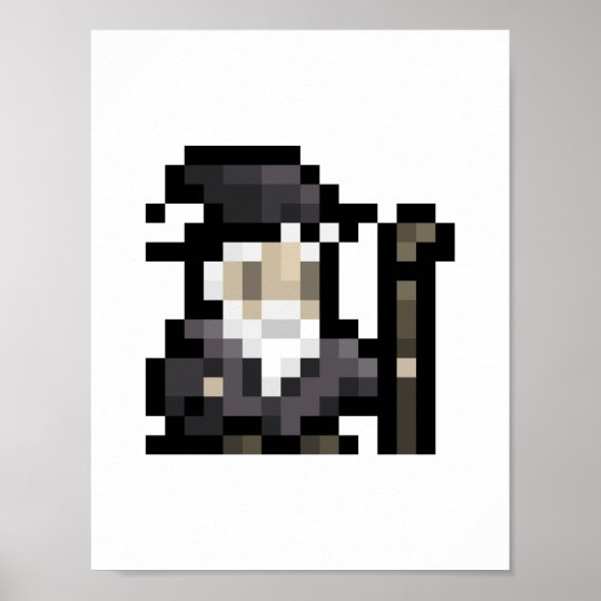 8-Bit Wizard 16x16 Sprite Pixel Art Poster | Zazzle.com