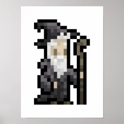 8-bit Wizard Pixel Art Poster | Zazzle