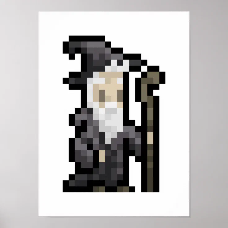 8-bit Wizard Pixel Art Poster | Zazzle