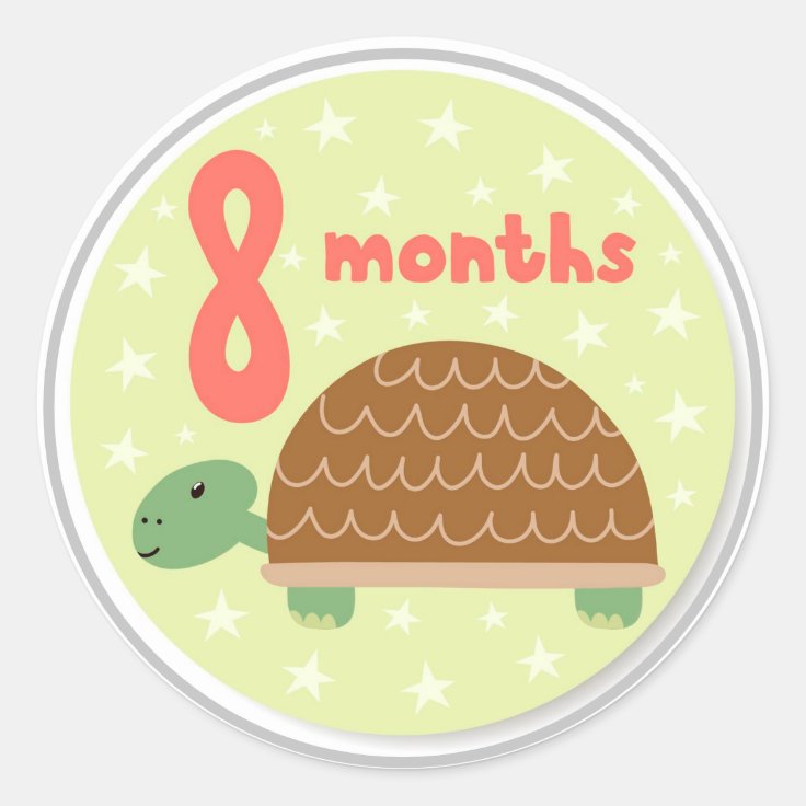 8 Month Baby Milestone Classic Round Sticker | Zazzle