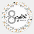8 Month Milestone Baby Giraffes and Balloons Classic Round Sticker | Zazzle