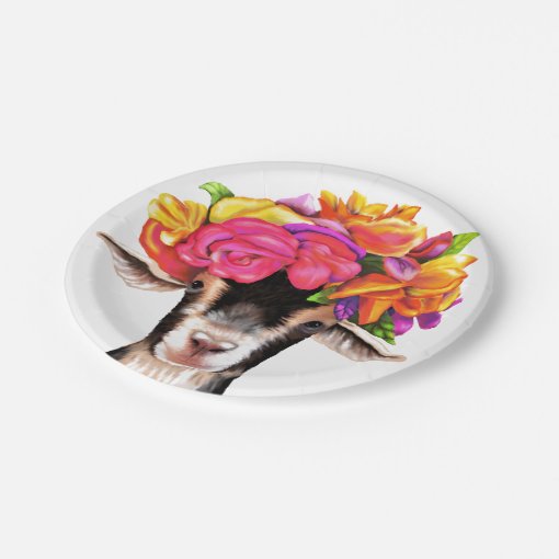 8 Paper Plates Posey the Goat | Zazzle