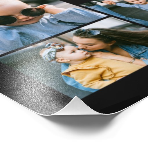 8 Photo Collage Modern Stylish Family | Black | Zazzle