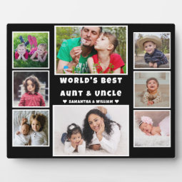 8 Photo Collage World's Best Aunt And Uncle Plaque | Zazzle