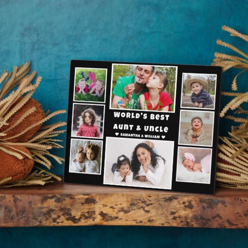 8 Photo Collage World's Best Aunt And Uncle Plaque | Zazzle