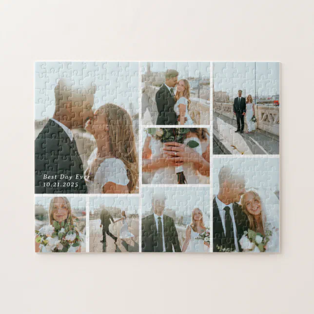 8-Photo Gallery Custom Caption Personalized Puzzle | Zazzle