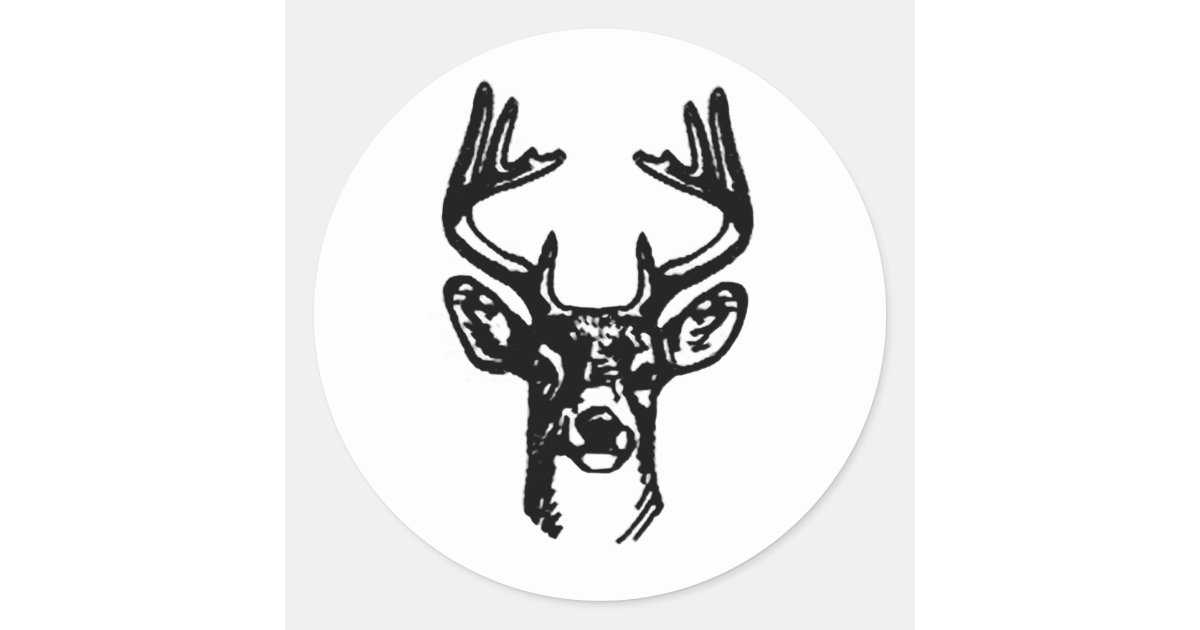 8 Point Buck White Tail Deer Classic Round Sticker | Zazzle