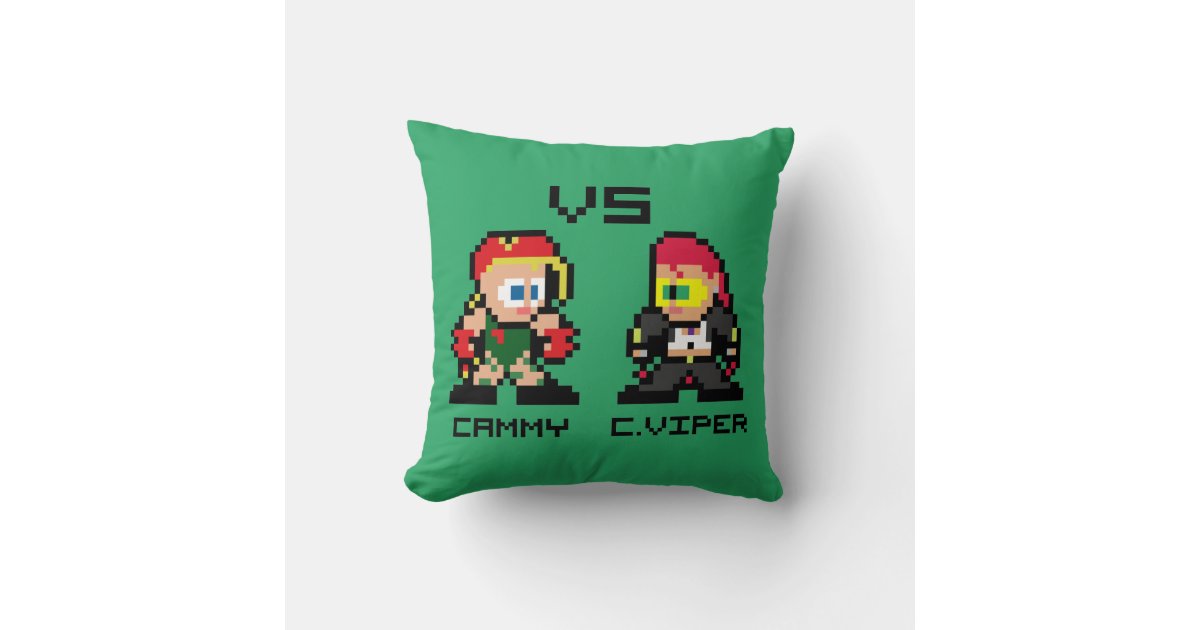 8bit Cammy VS C.Viper Throw Pillow | Zazzle