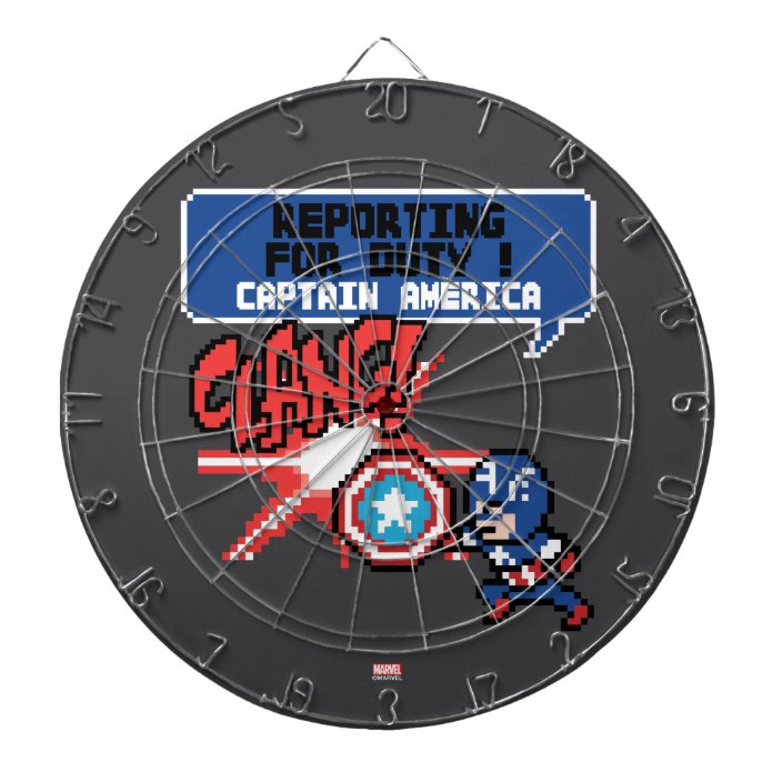 8Bit Captain America Attack - Reporting For Duty! Dart Board | Zazzle.com