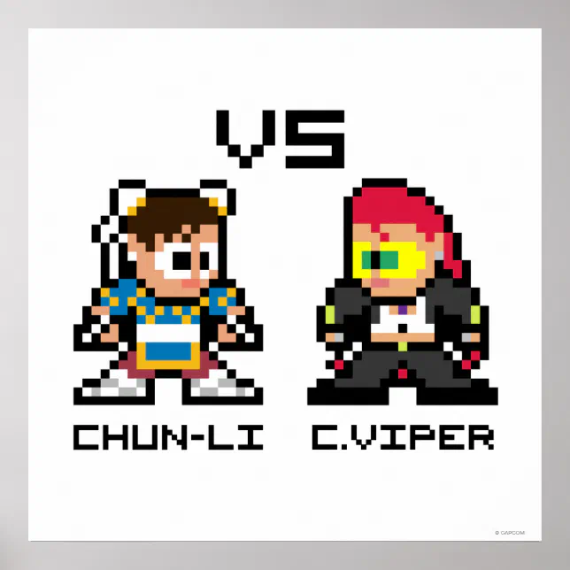 8bit Chun-Li VS C.Viper Poster | Zazzle