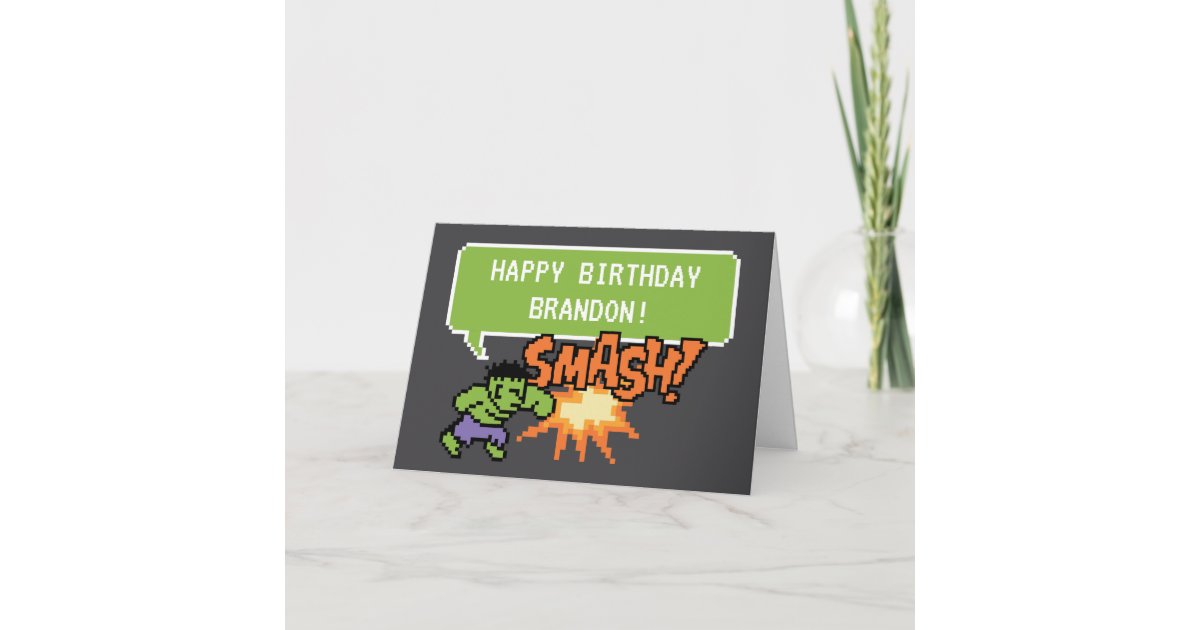 8Bit Hulk Attack - Hulk Smash! Card | Zazzle